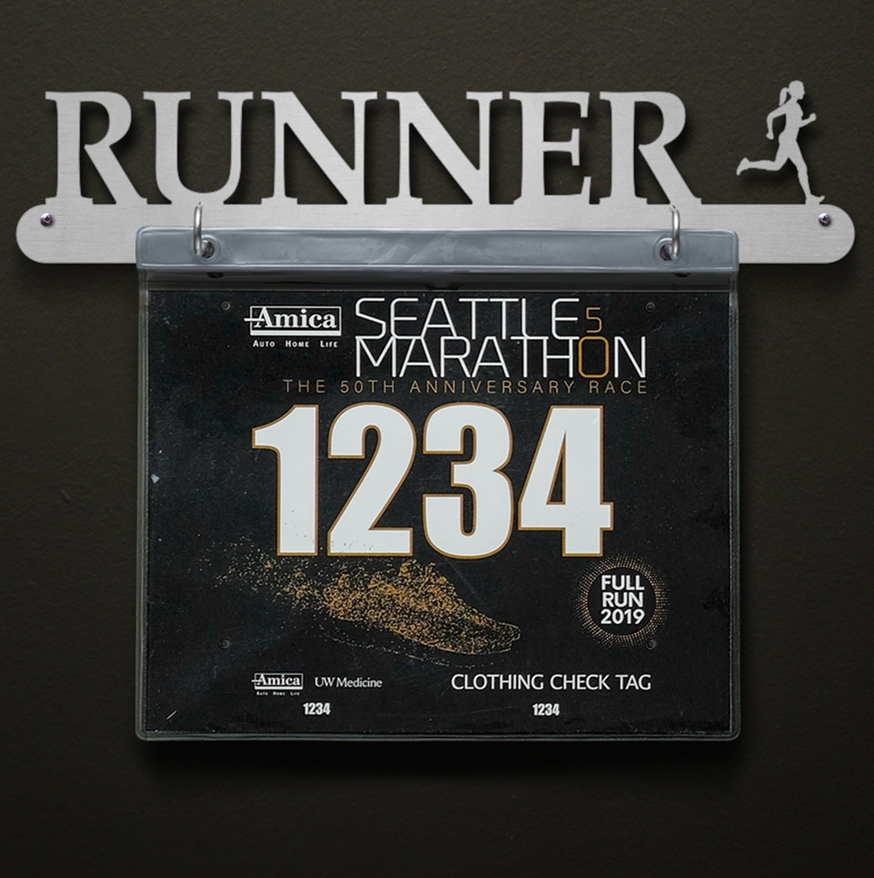 Runner Bib Display - Female | Sport & Running Medal Displays | The ...