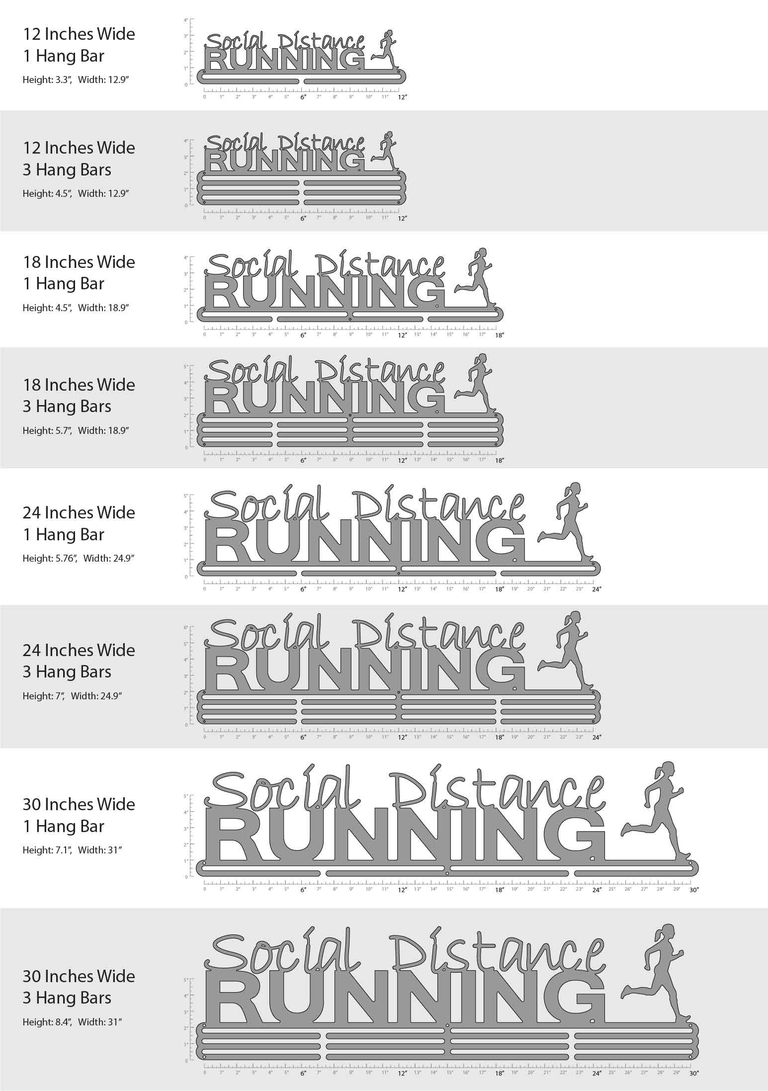 Social Distance Running - Female | Sport & Running Medal Displays | The ...